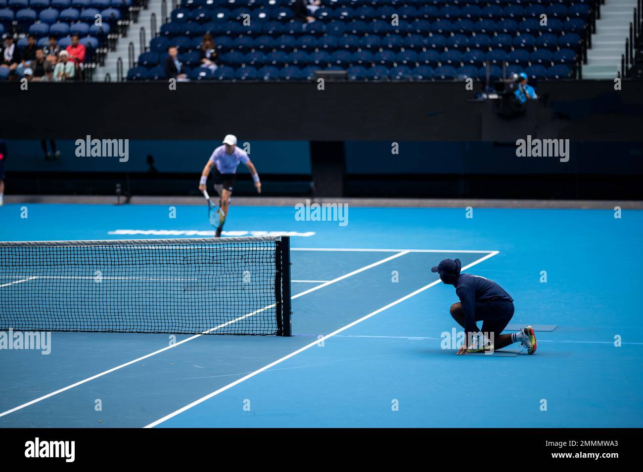 athlete playing tennis. Amateur female tennis player hitting a forehand ...