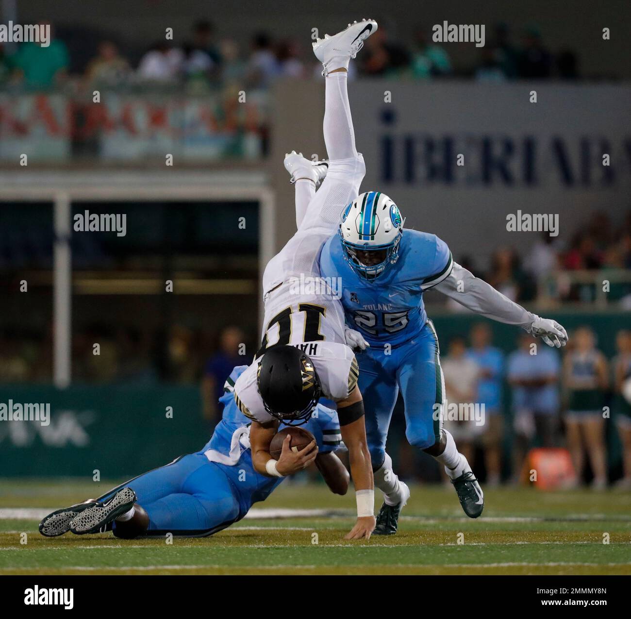 Tulane's Safety Roderic Teamer Jr., left, and Will Harper, right ...
