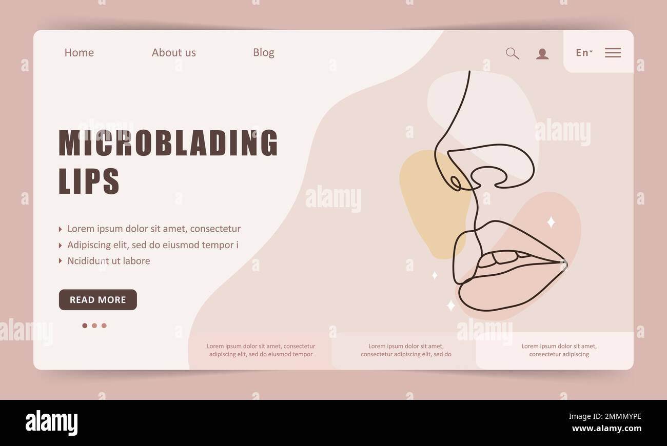 Microblading lips. Landing page template. Lip tattoo lipstick effect ...