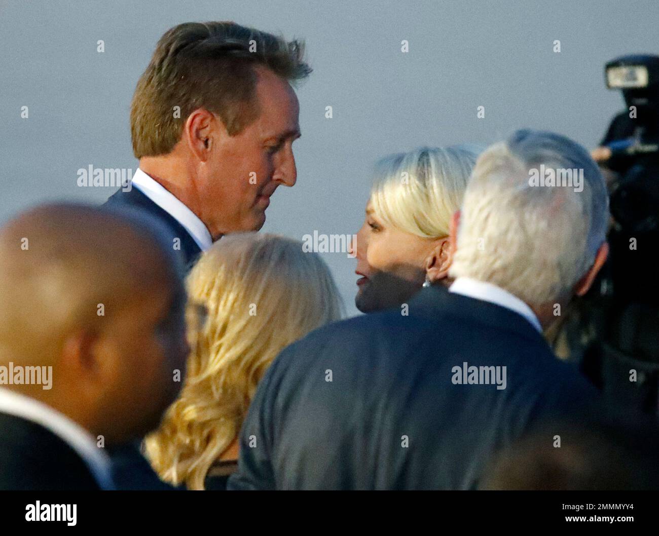 Cindy McCain, center, the wife of Sen. John McCain, R-Ariz., greets Sen ...