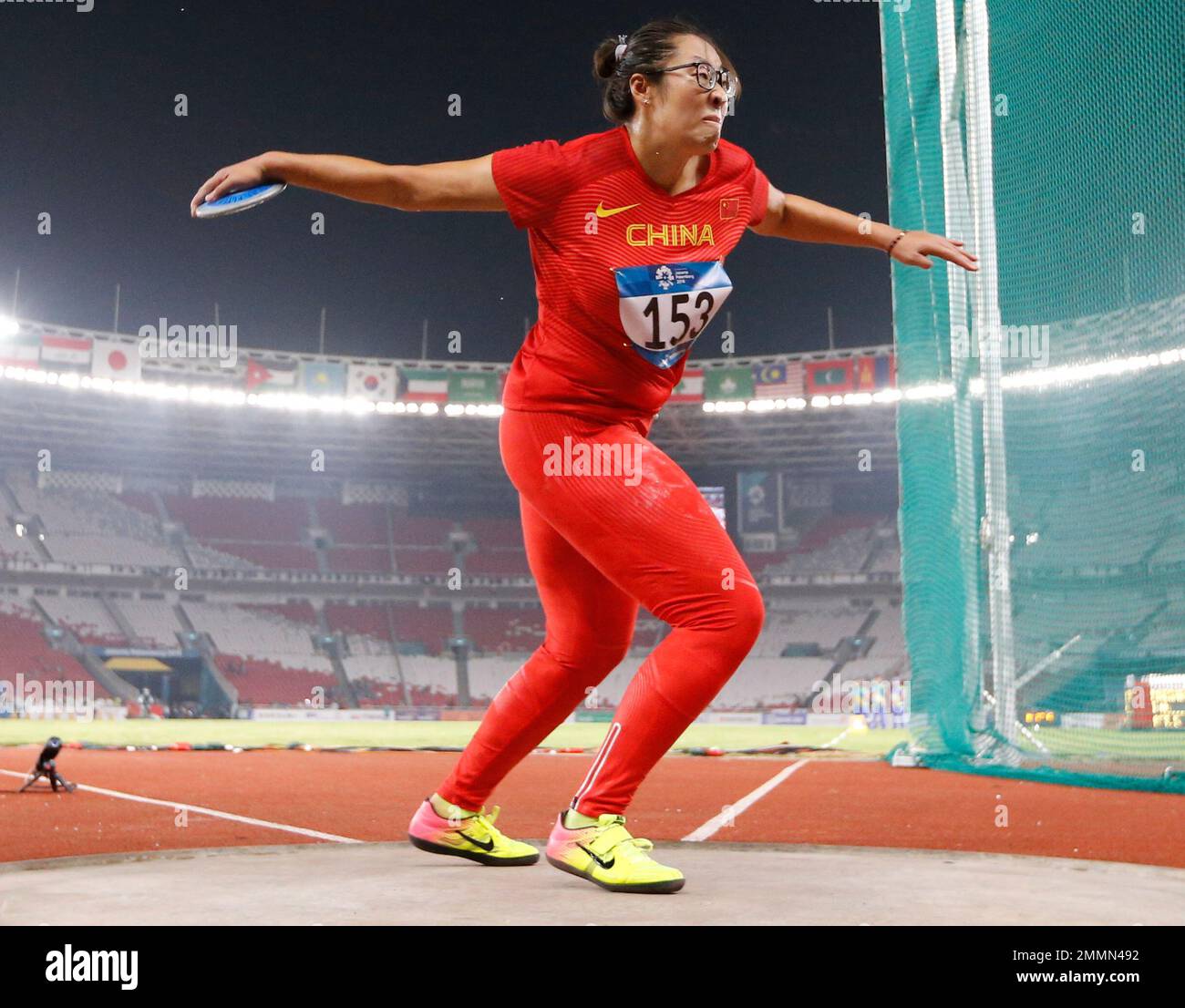 China's Feng Bin competes in the woman's discus final during the ...