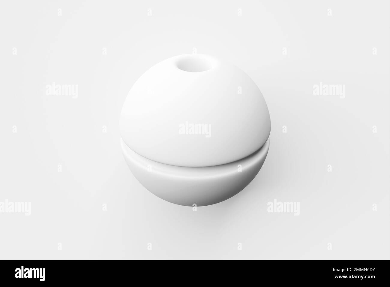 3D rendering. White inflatable ball. Close-up of geometric figure ball ...