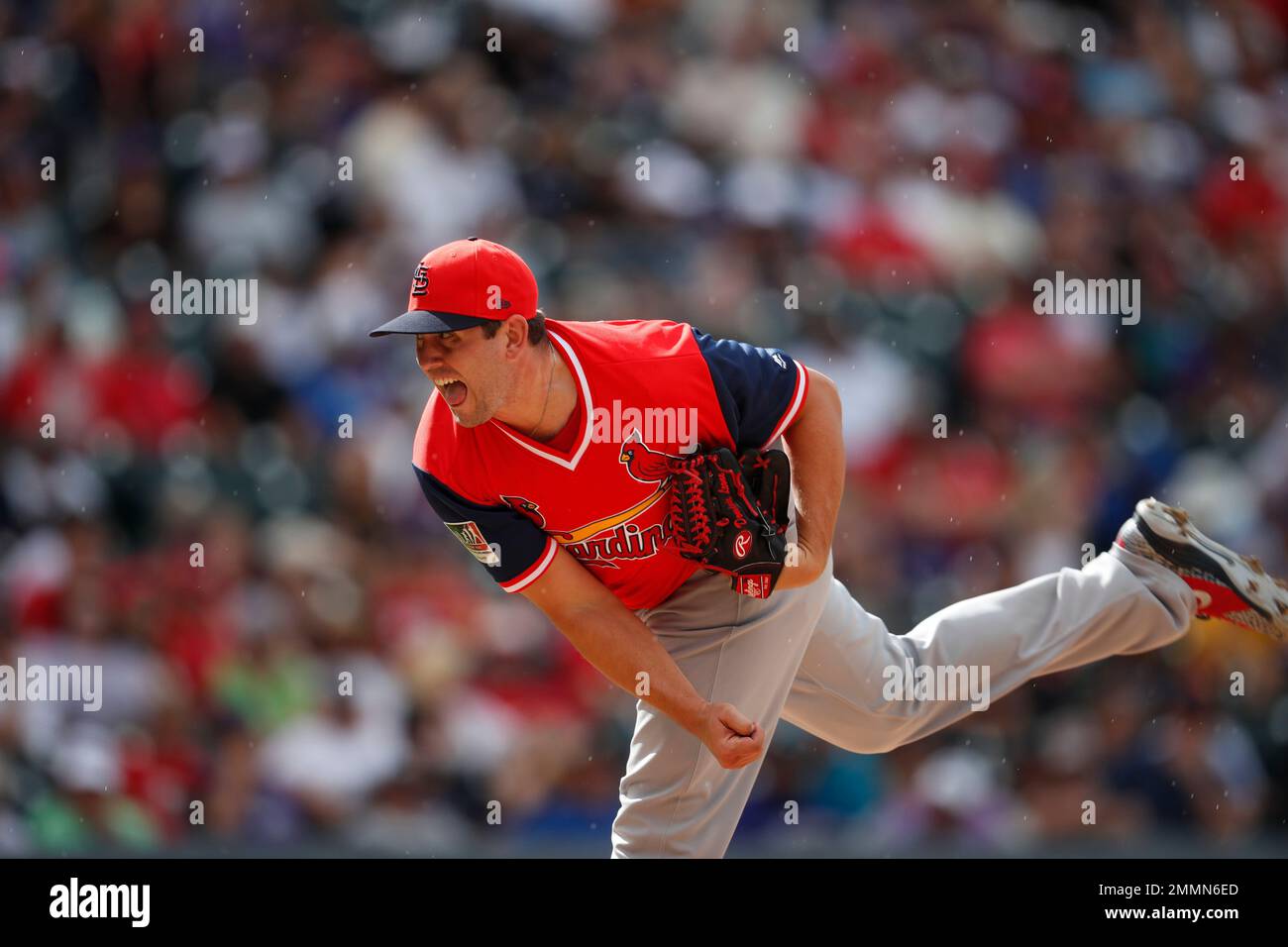 St. Louis Cardinals relief pitcher Dominic Leone (55) in the ninth ...