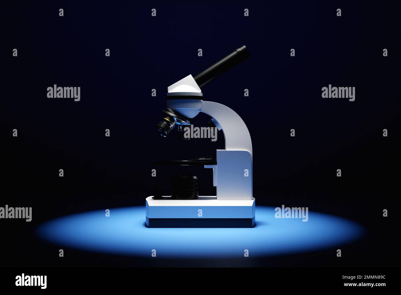 3d illustration realistic laboratory microscope no black background. 3d ...