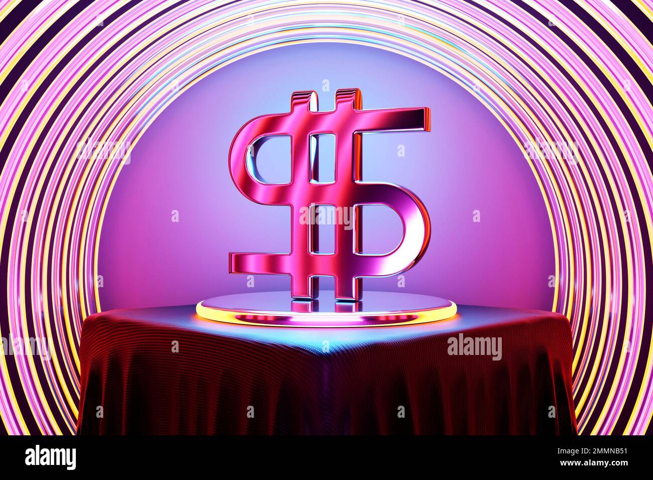 3d illustration of dollar money icon on circle podium . Currency ...