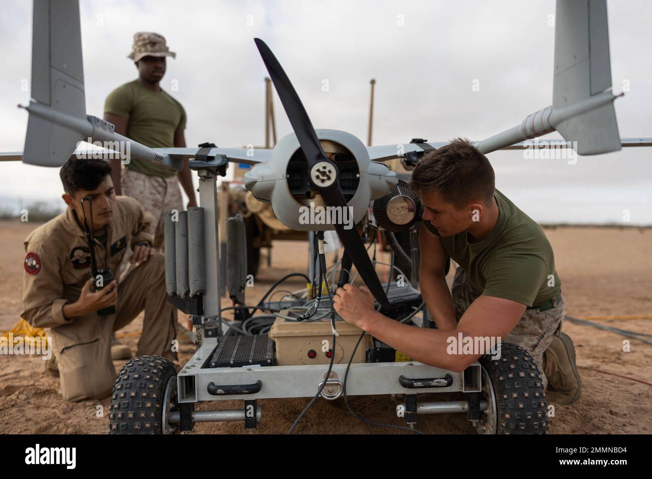 U.S. Marines assigned to Marine Unmanned Aerial Vehicle Squadron 2 ...