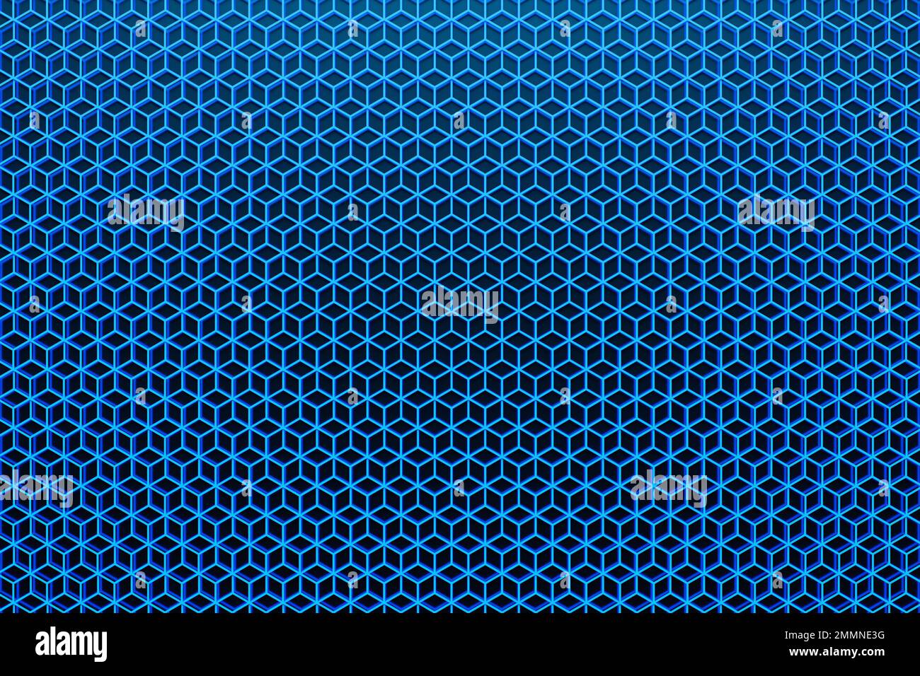 3d illustration of a blue honeycomb monochrome honeycomb for honey ...