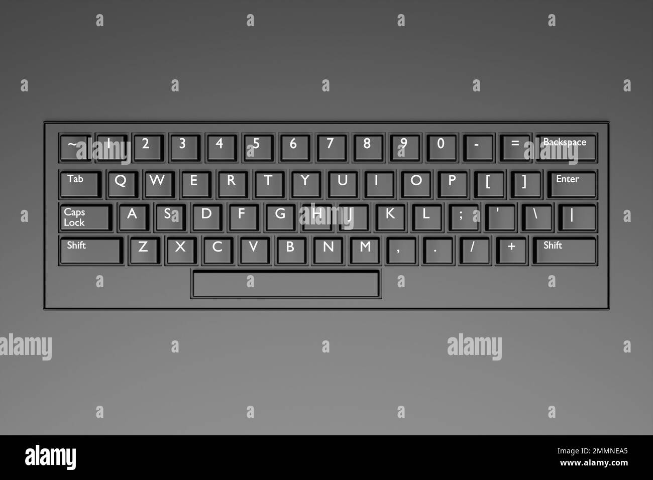 Computer keyboard on black background. 3D rendering of streaming gear ...