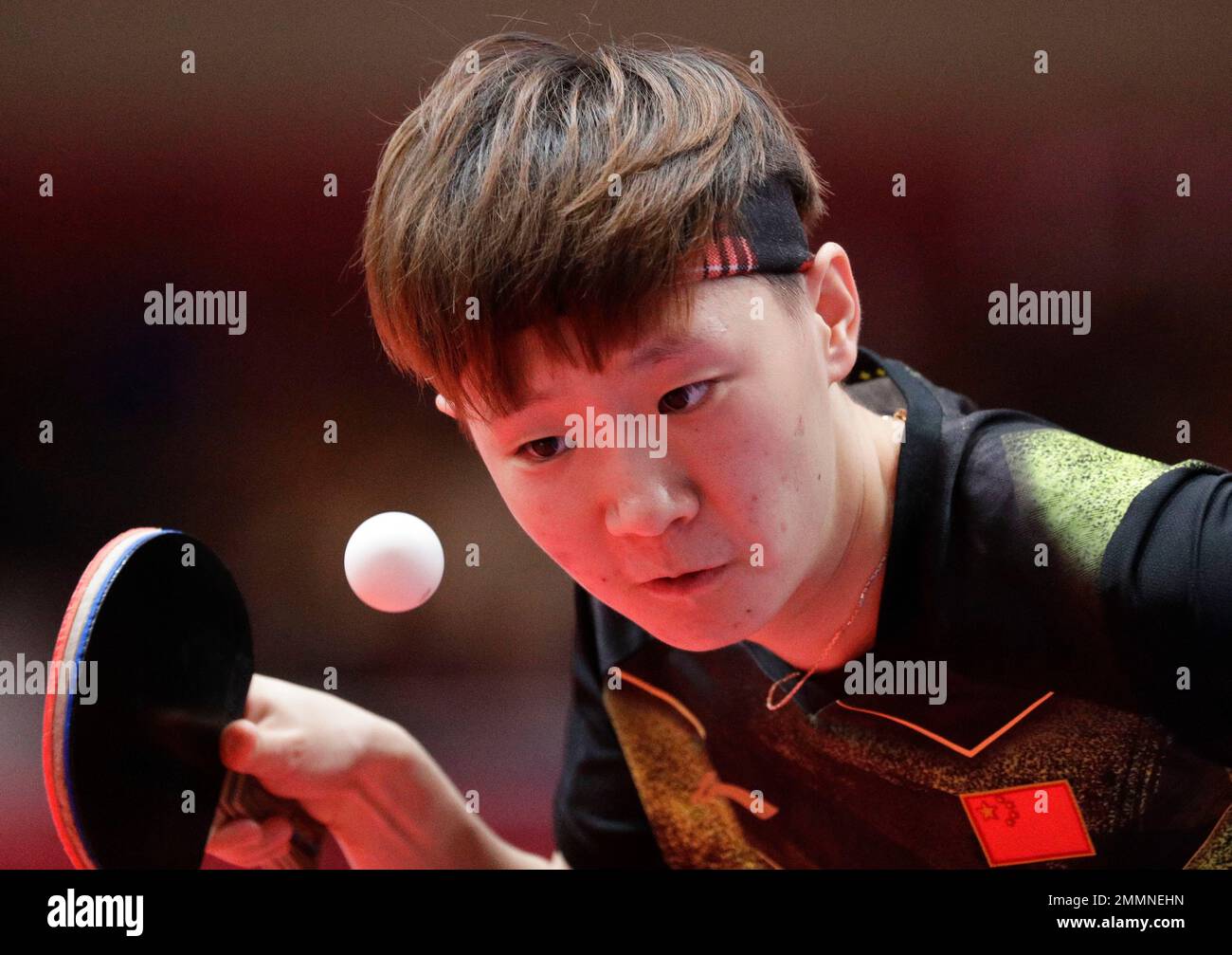 China's Manyu Wang during their finals match with North Korea at the ...