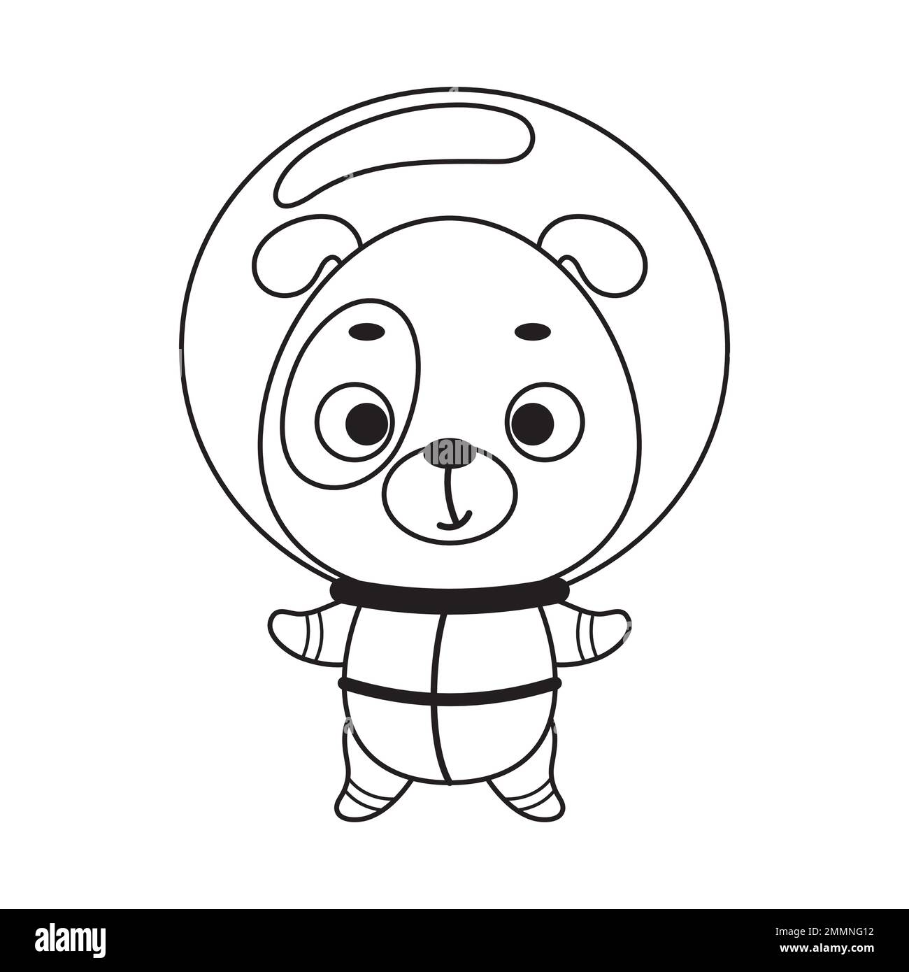Coloring page cute little spaceman dog. Coloring book for kids ...