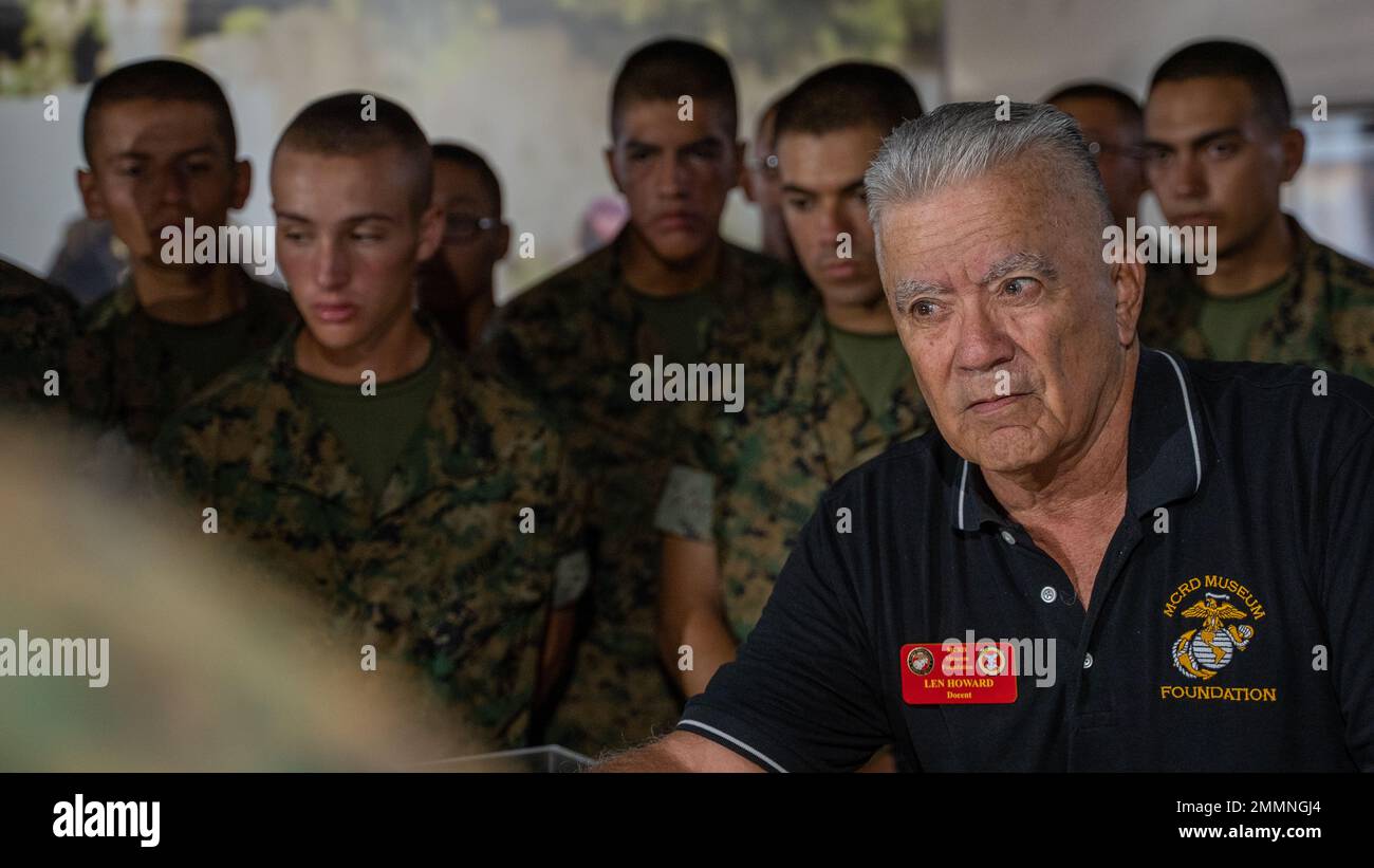 U.S. Marine Corps Docent Len Howard, a docent with the Command Museum ...