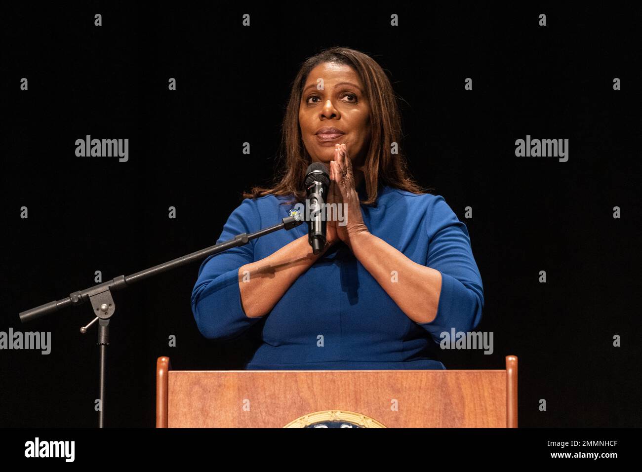 Attorney General Letitia James speaks during House Democratic Leader ...