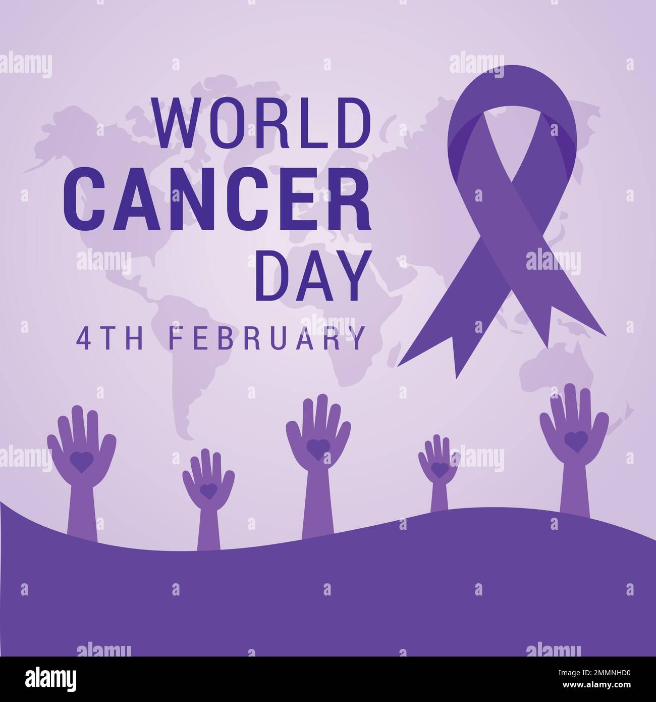 World Cancer Day lettering banner. Vector text illustration for ...