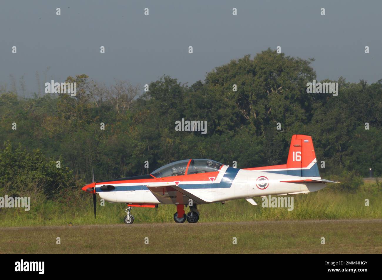 NAKHON PATHOM, THAILAND - January 14, 2023 :Thai Air Force Pilatus PC-9 ...