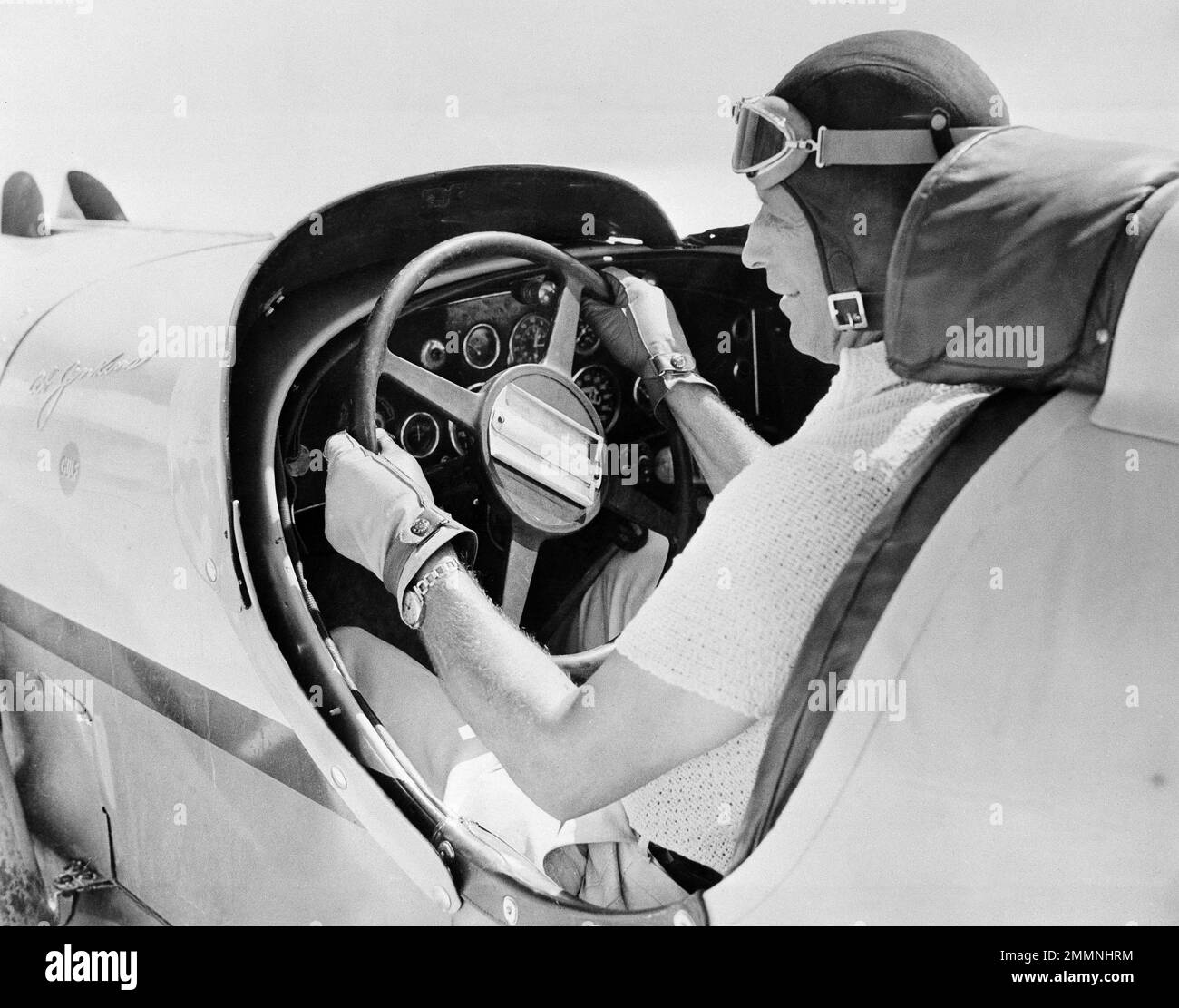 Endurance and speed driver Ab Jenkins is pictured at the wheel of his ...