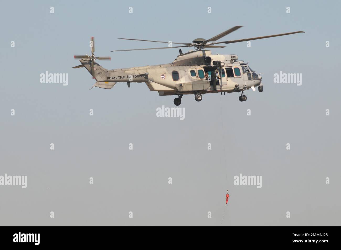 NAKHON PATHOM, THAILAND - January 14, 2023 : Air Show Eurocopter EC725 Caracal, The helicopter ...
