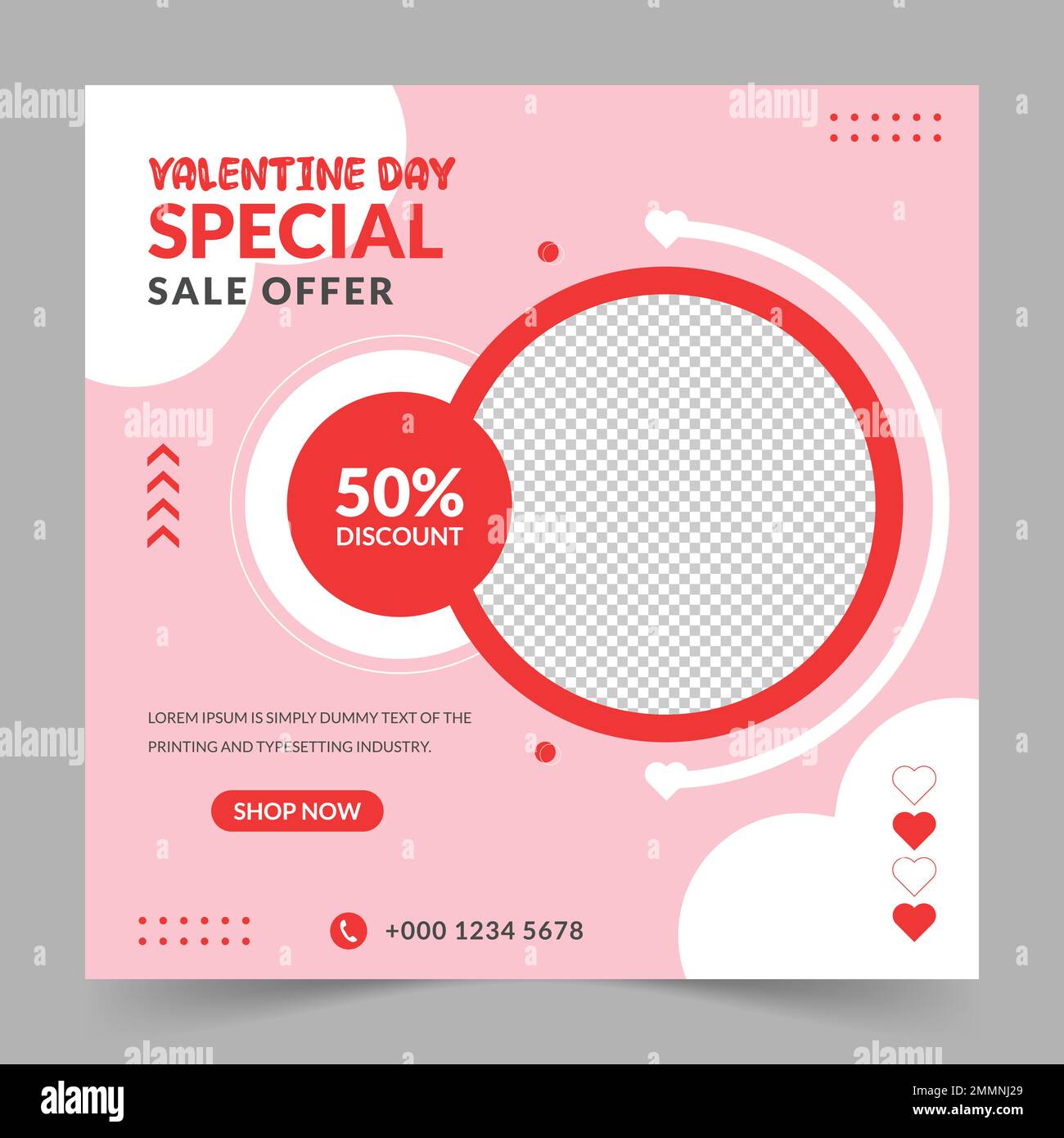 Valentine Special sale poster, Valentine social media post and web ...