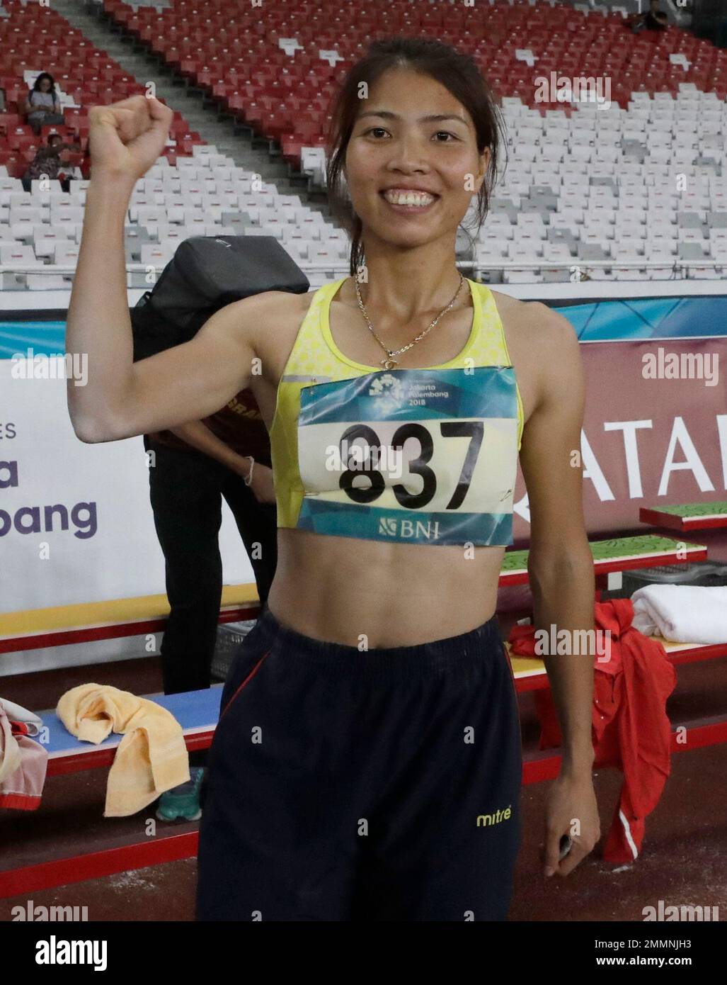 Vietnam's Thi Thu Thao Bui celebrates after winning the women's long ...