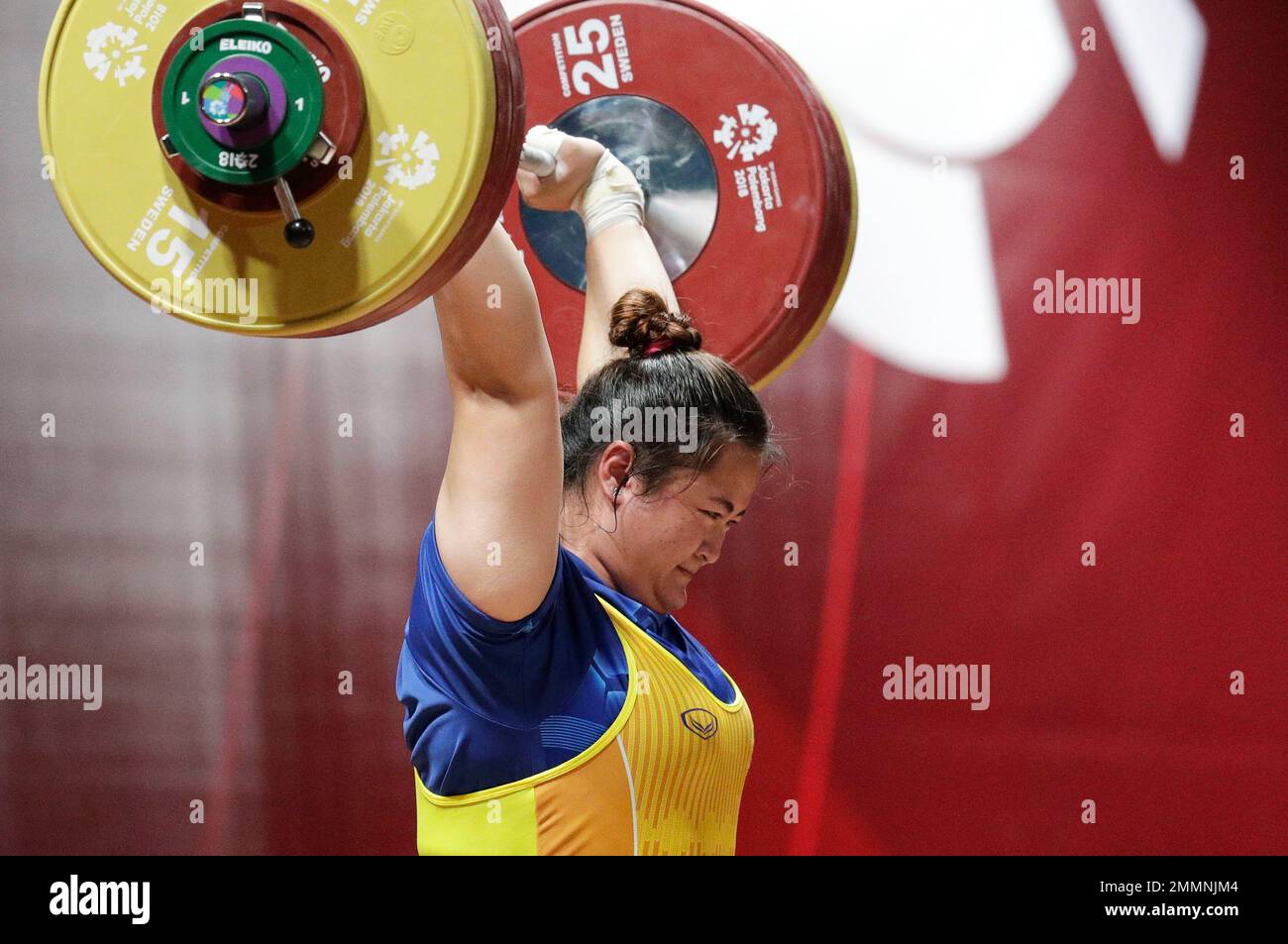Thailand's Duangaksorn Chaidee during the women's +75kg weightlifting ...