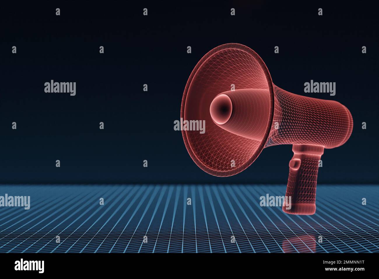 Megaphone speaker or megaphone loudspeaker, realistic 3d illustration. Modern isolated megaphone ...