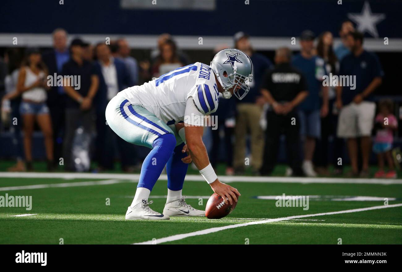Dallas Cowboys long snapper Louis-Philippe LaDouceur (91) warms up ...