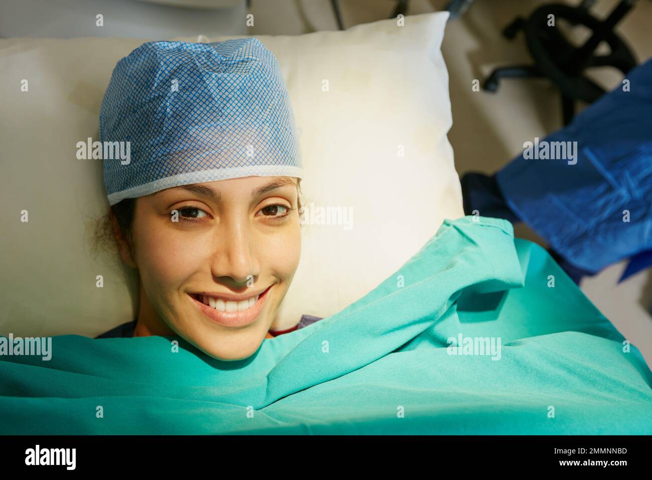 Feeling comfortable and calm before my operation. Portrait of a happy ...