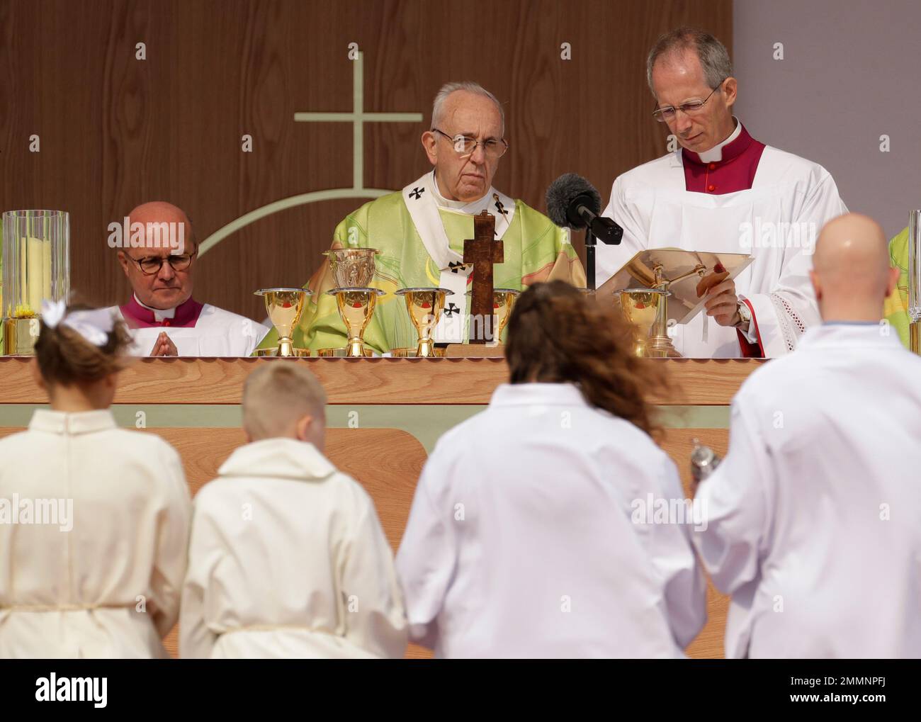 Pope Francis celebrates the Holy Mass at the Phoenix Park, in Dublin ...
