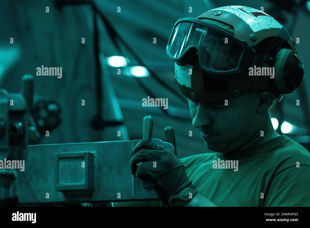 U.S. Marine Corps Sgt. Carlos Rodriguez, an F-35B power line mechanic ...