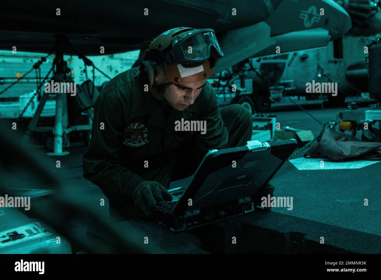 U.S. Marine Corps Sgt. Joaquin Aldape, an F-35B power line mechanic ...