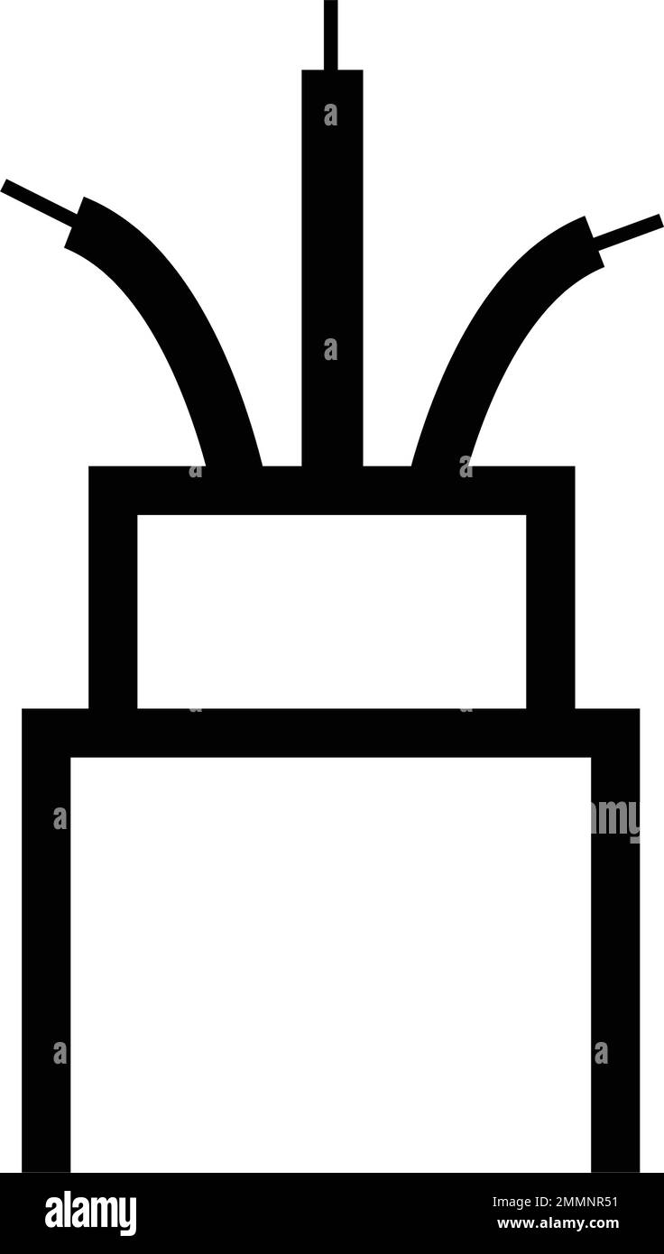 Optical fiber flat line vector icons. Network connection, computer wire ...