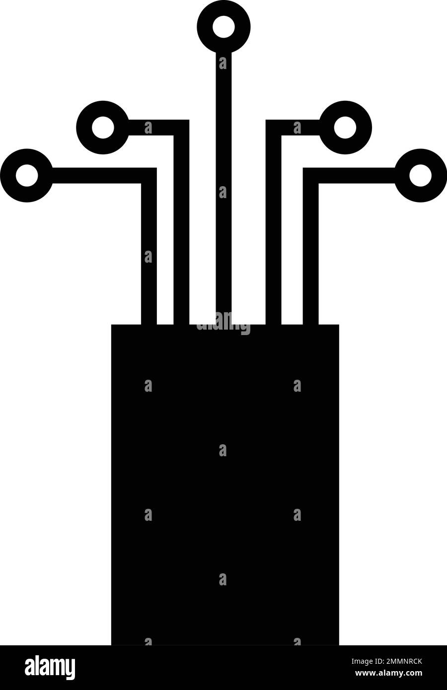 Optical fiber flat line vector icons. Network connection, computer wire ...