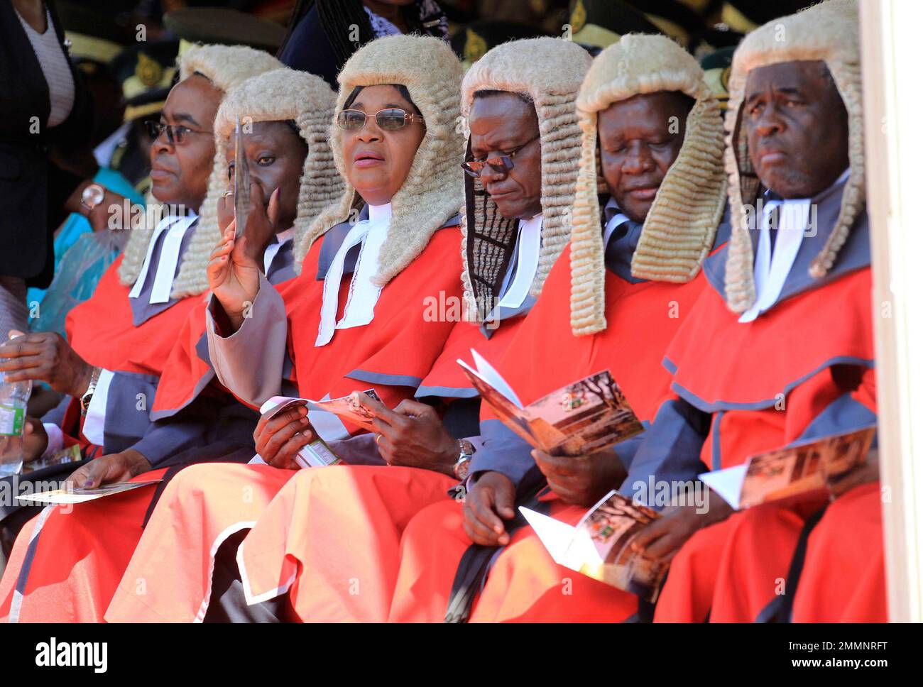 Judges are seen during the inauguration ceremony of Zimbabwean ...