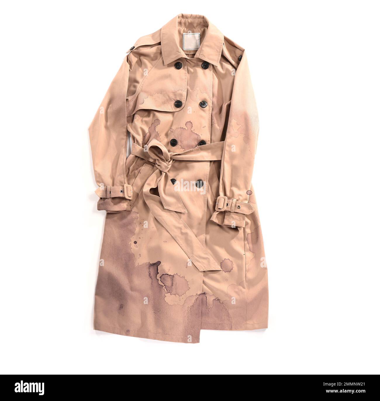 Dirty coat on white background Stock Photo - Alamy