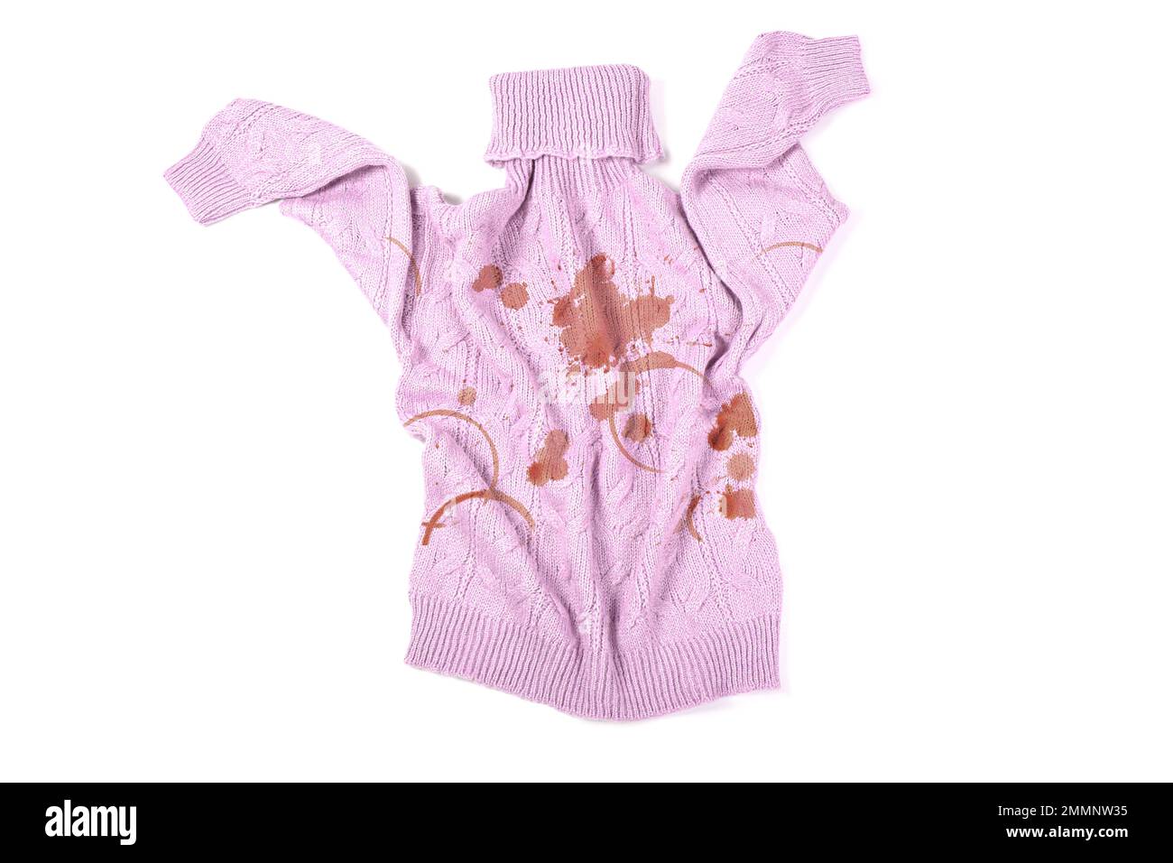 Dirty sweater on white background Stock Photo - Alamy