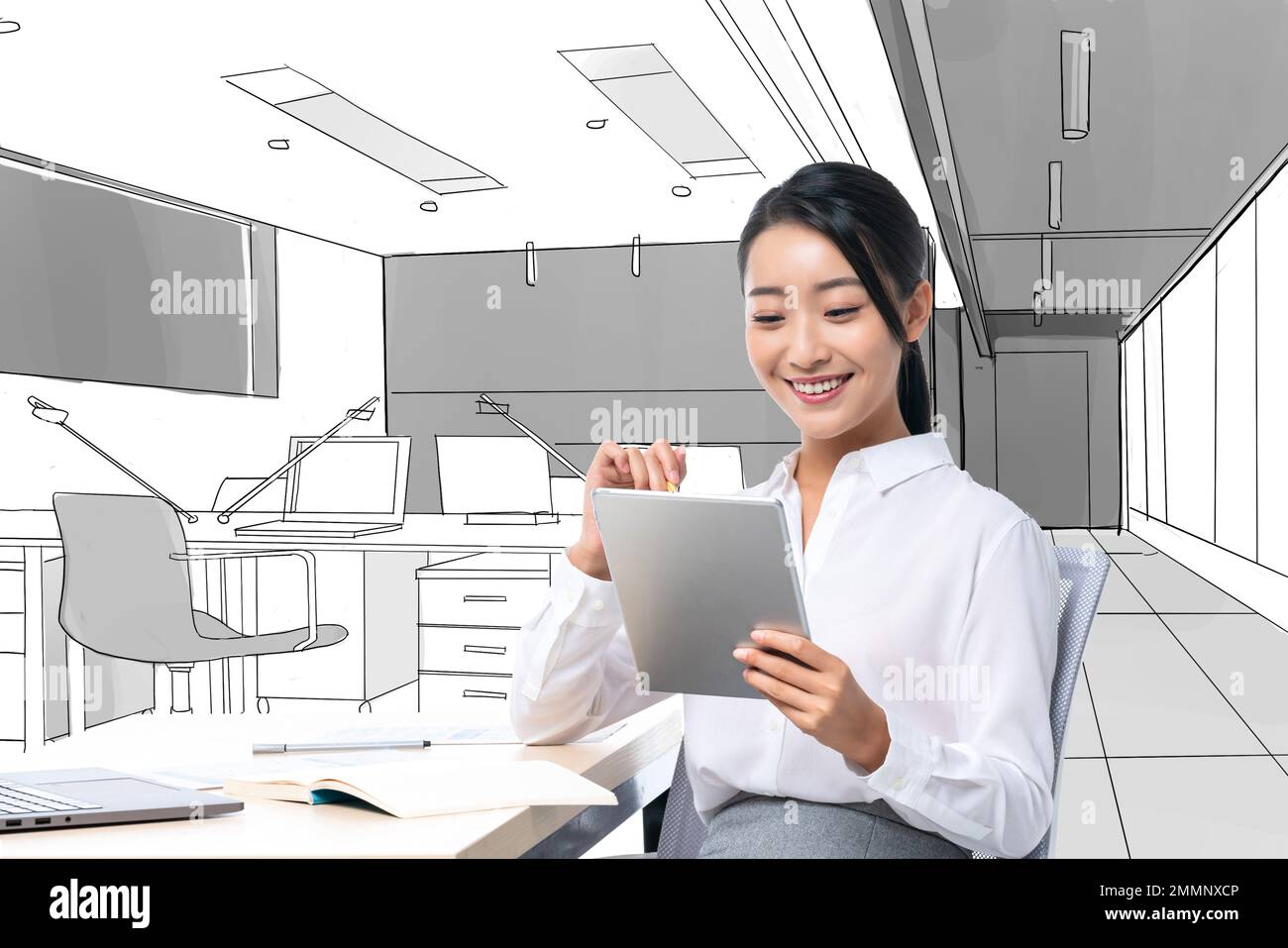 Ms young business office Stock Photo - Alamy