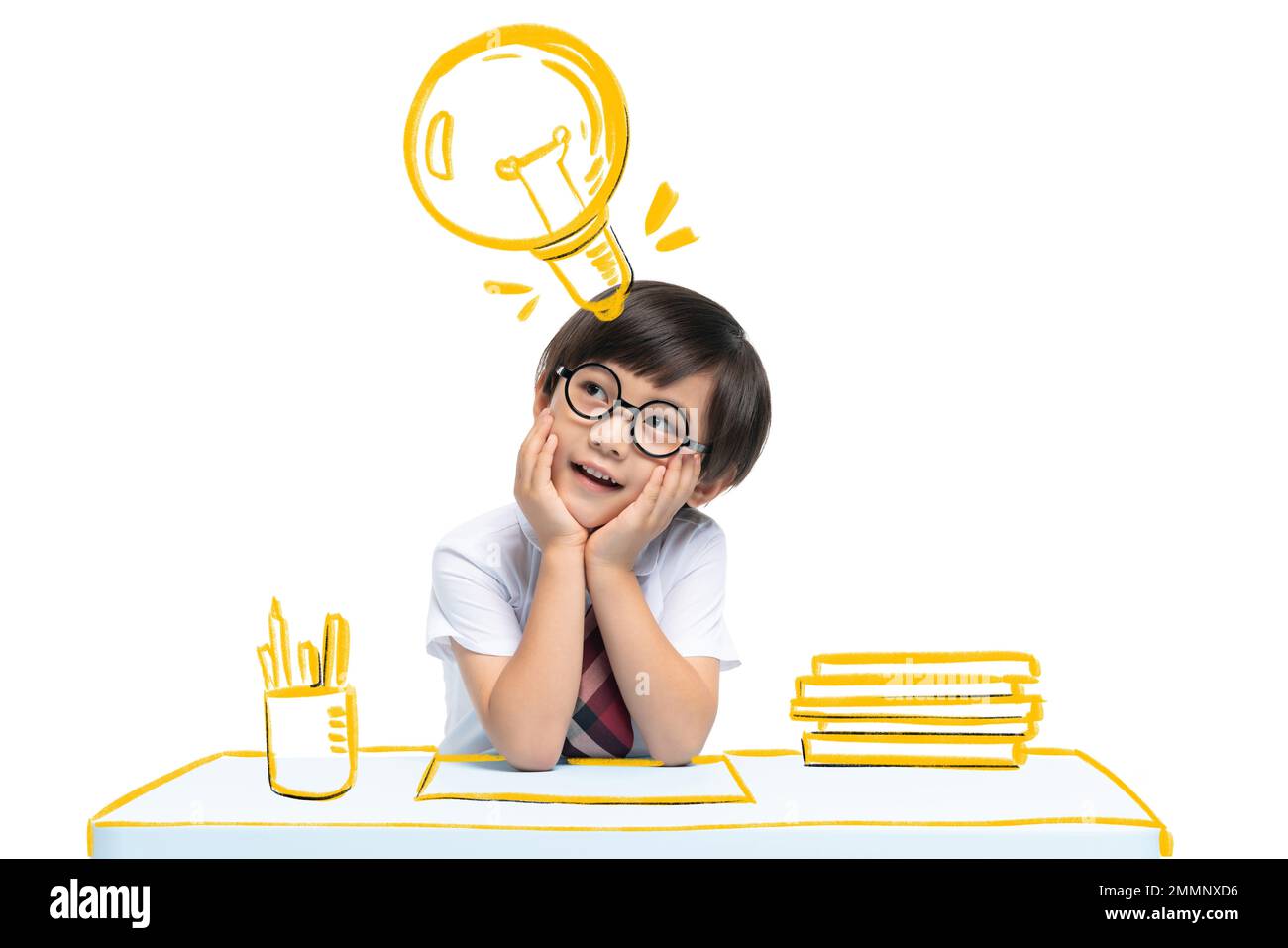 The little boy in learning Stock Photo - Alamy