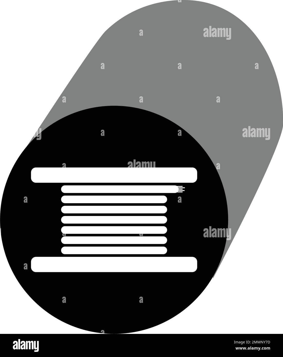Optical fiber flat line vector icons. Network connection, computer wire ...