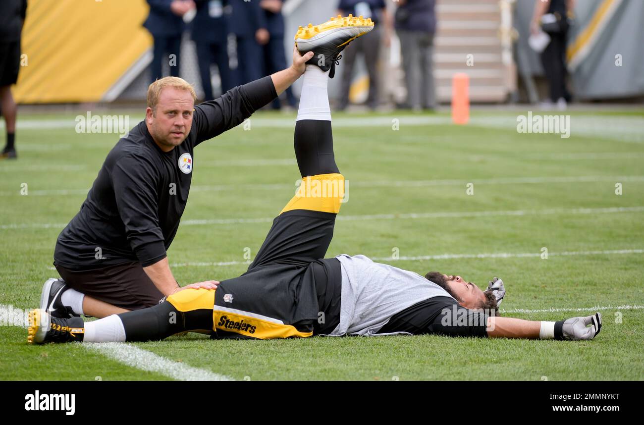 Pittsburgh Steelers defensive tackle Cameron Heyward, right, gets ...