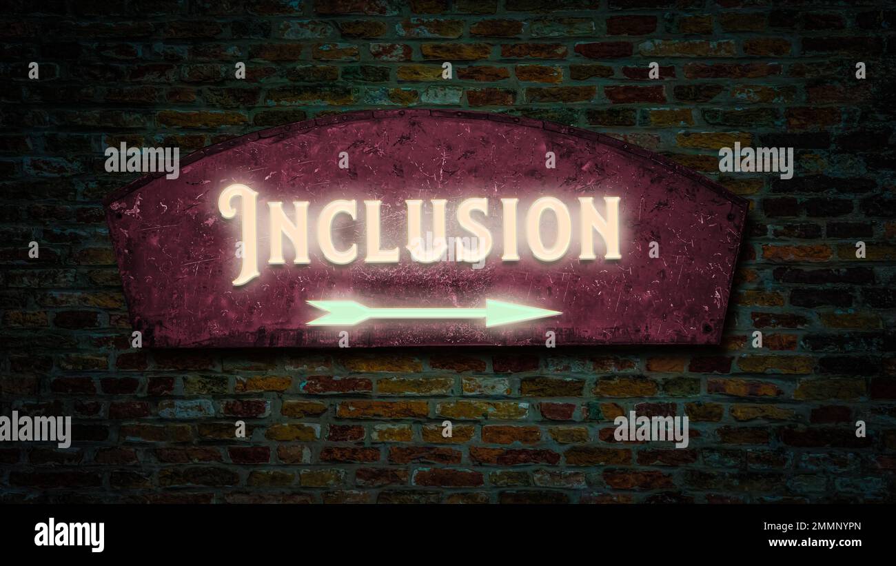 Street Sign the Direction Way to Inclusion Stock Photo - Alamy