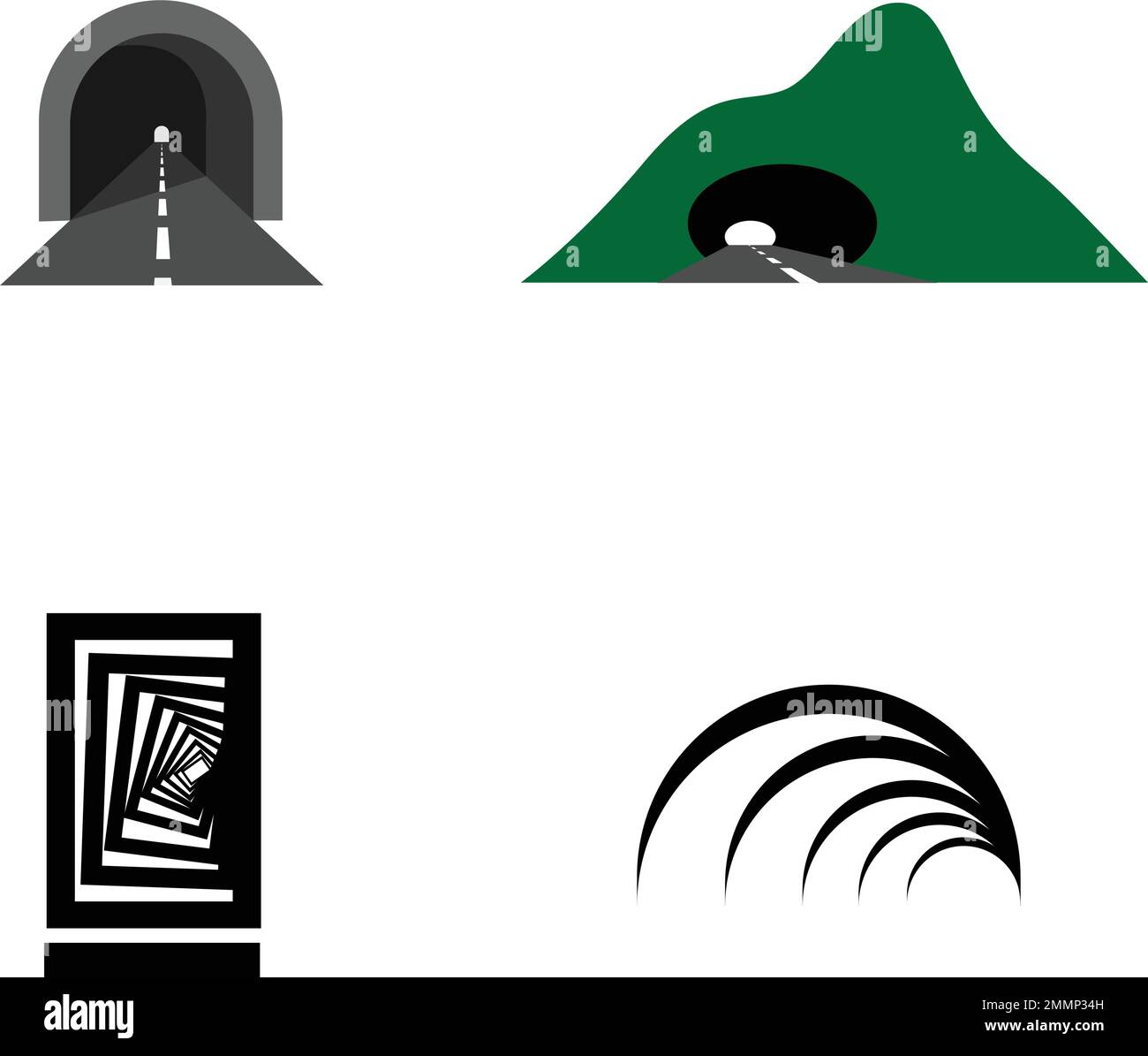 Traffic in freeway tunnel Stock Vector Images - Alamy