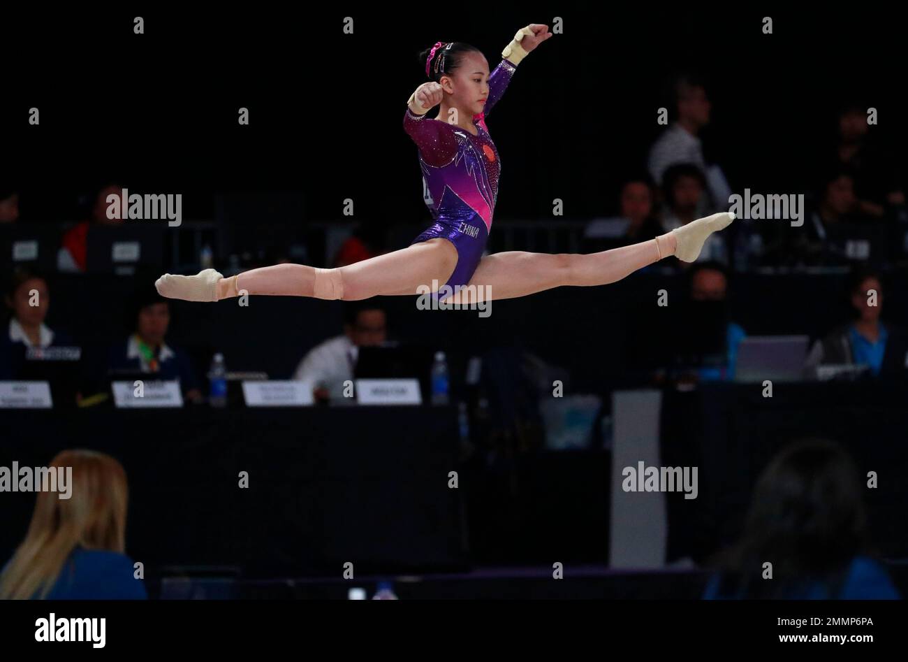 China's Chen Yile performs during the women's floor exercise gymnastics ...