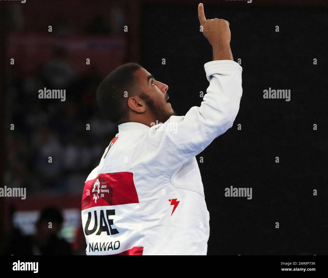 Hamad Nawad of United Arab Emirates reacts after defeating Khalid ...
