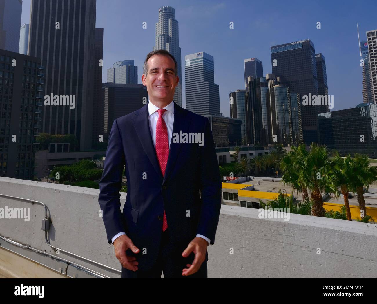 In this Thursday, Aug. 23, 2018 photo Los Angeles Mayor Eric Garcetti ...