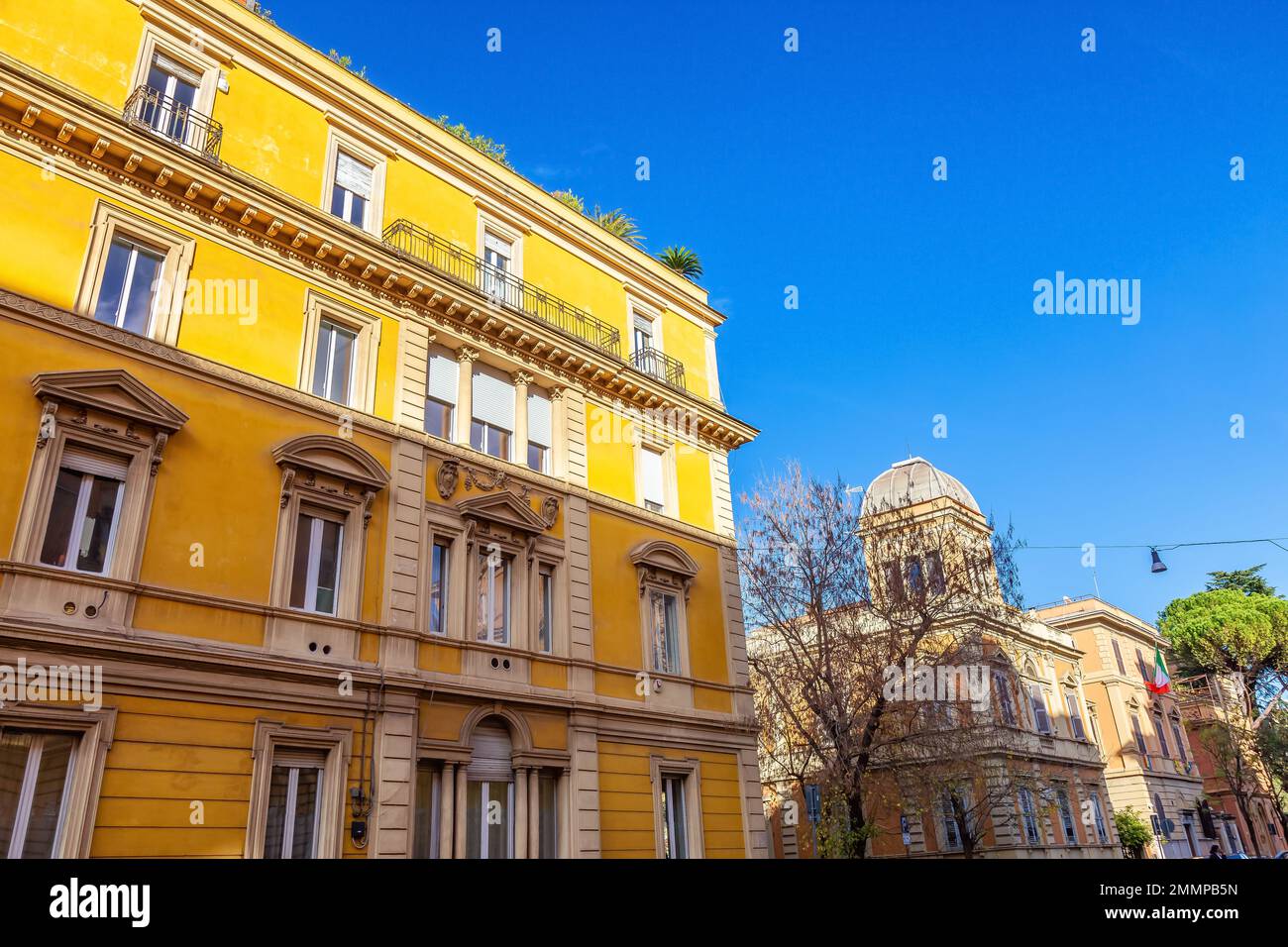 Residential Apartment Buildings in Downtown City of Rome, Italy Stock ...