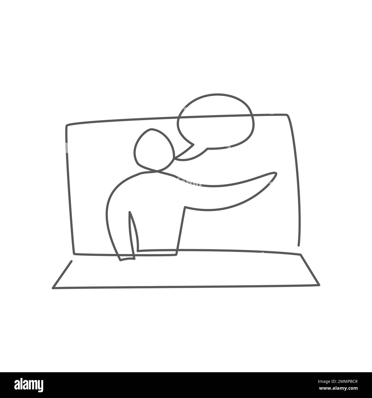 Online education One line drawing on white Stock Vector Image & Art - Alamy