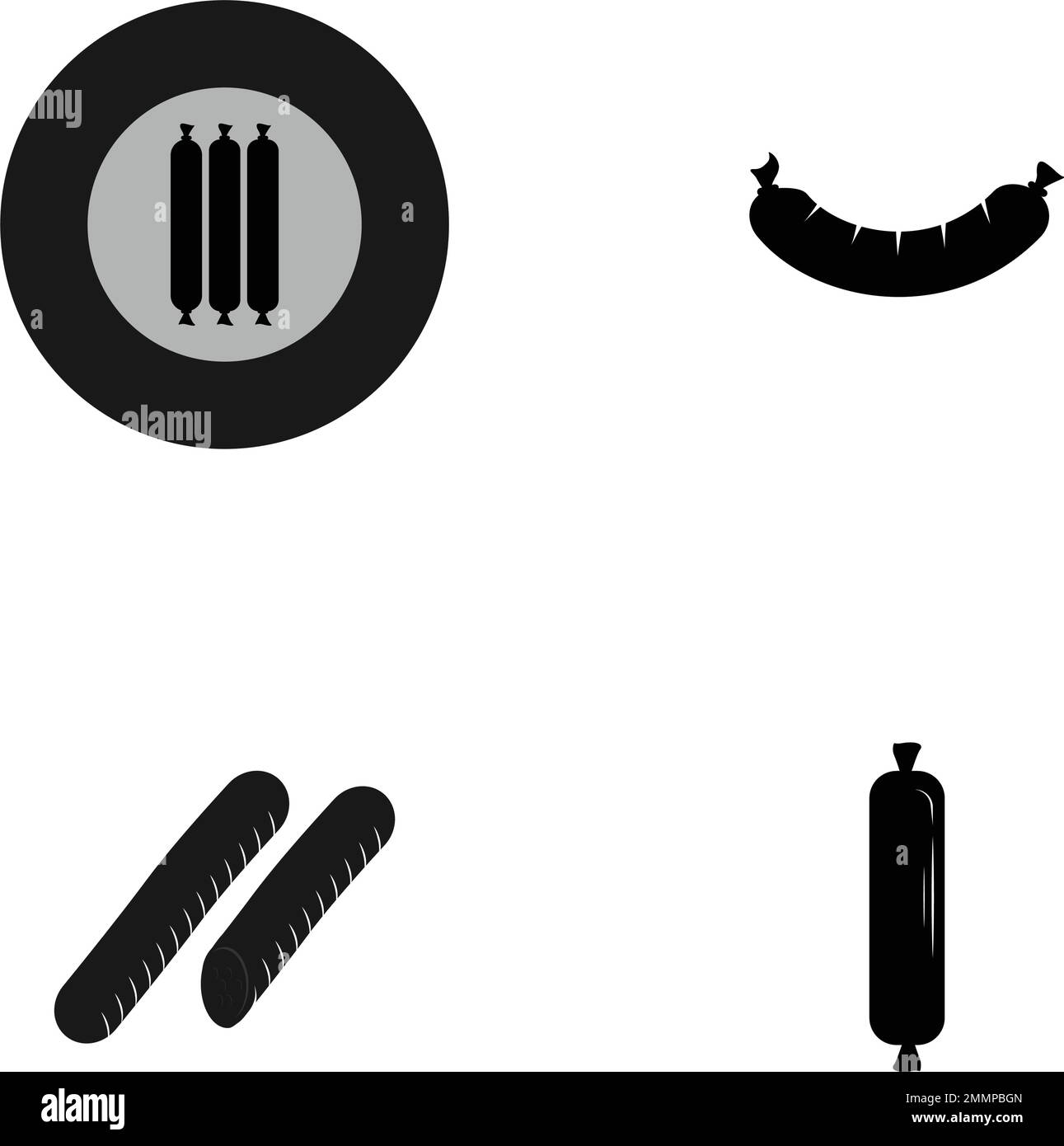 Grilled sausage vector logo hi-res stock photography and images - Alamy