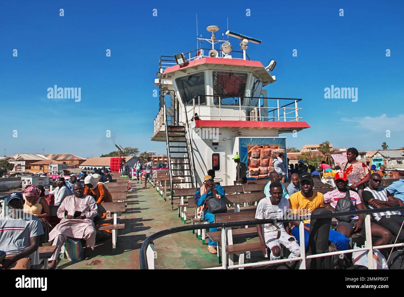 Ferry in the port of Banjul, Gambia, West Africa Stock Photo - Alamy