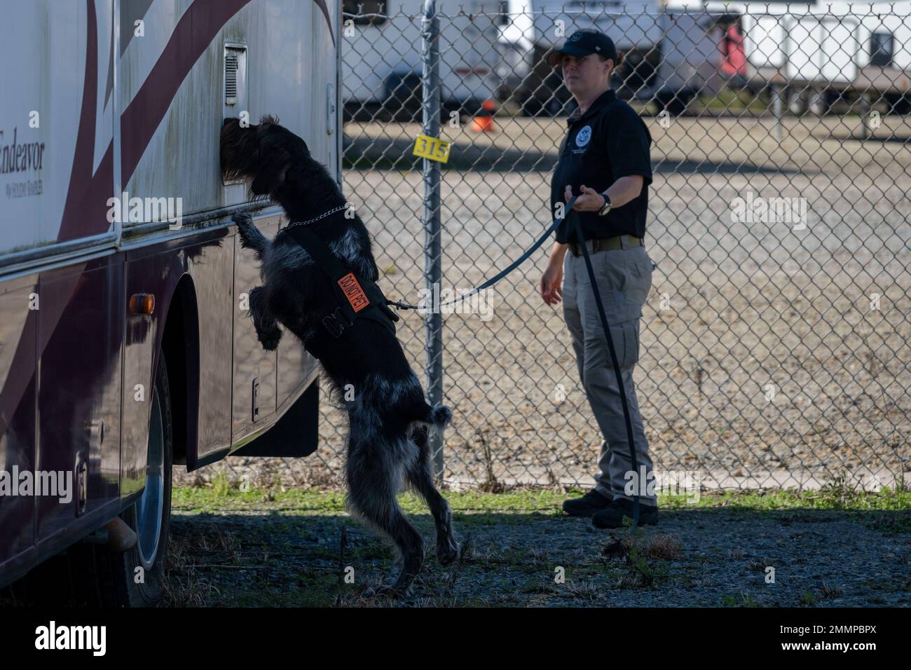 Natalie Weatherburn, Transportation Security Administration explosive detection K-9 handler, and ...
