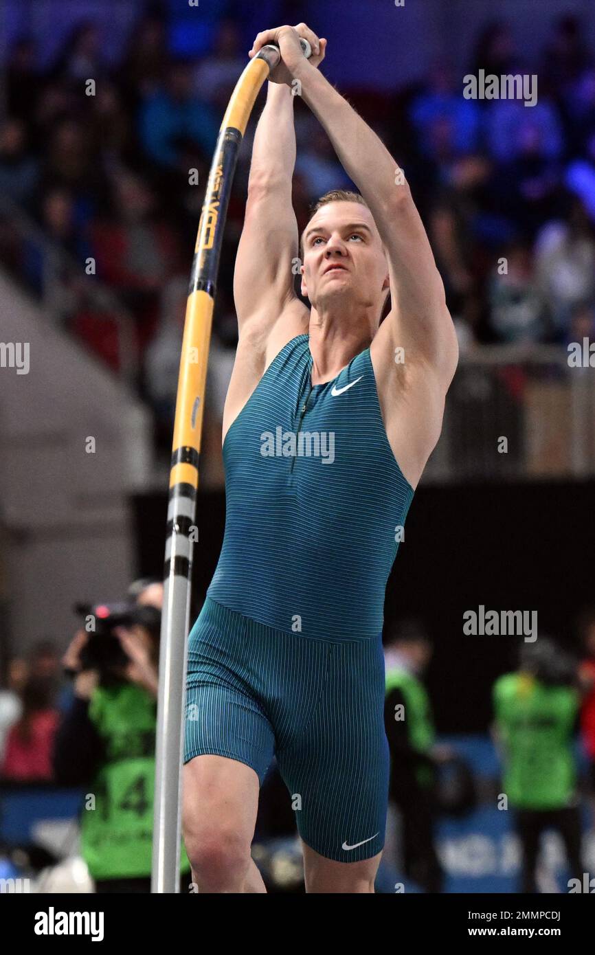 Duesseldorf, Germany. 29th Jan, 2023. Sam Kendricks from the USA jumps ...