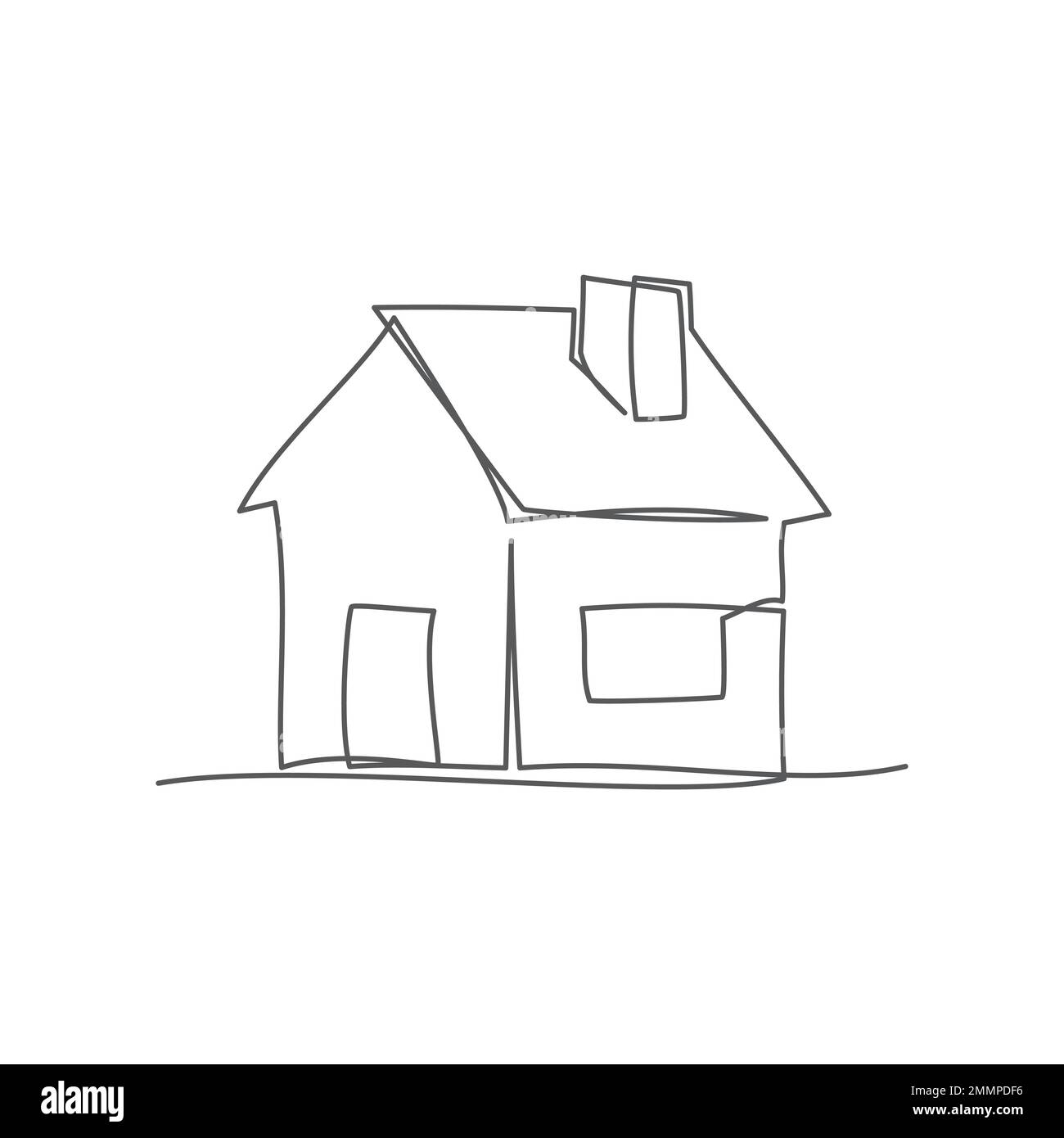 House One line drawing on white background Stock Vector Image & Art - Alamy